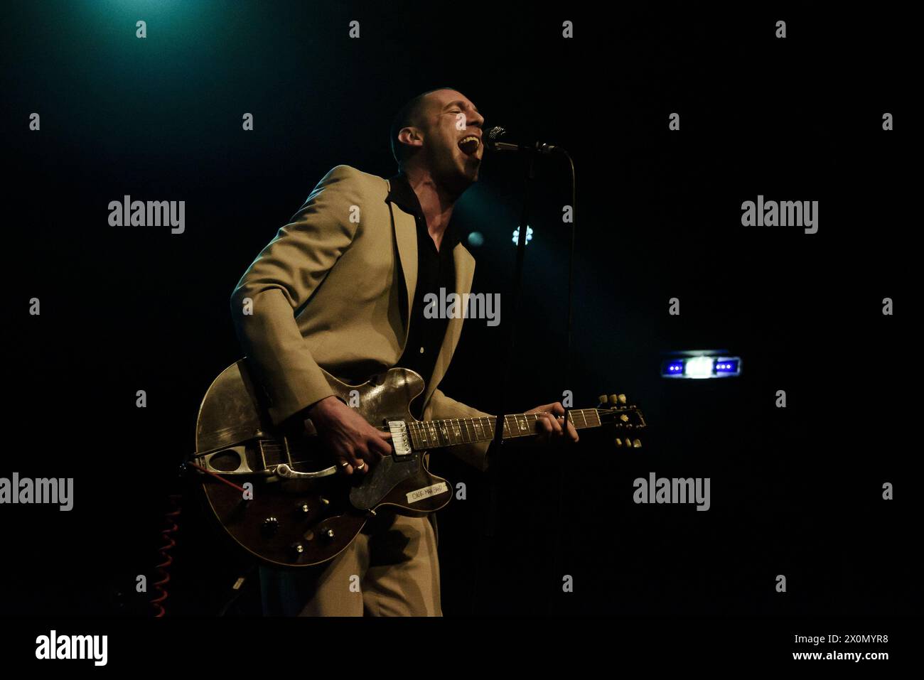 The british singer and guitarist Miles Kane performing live Stock Photo ...