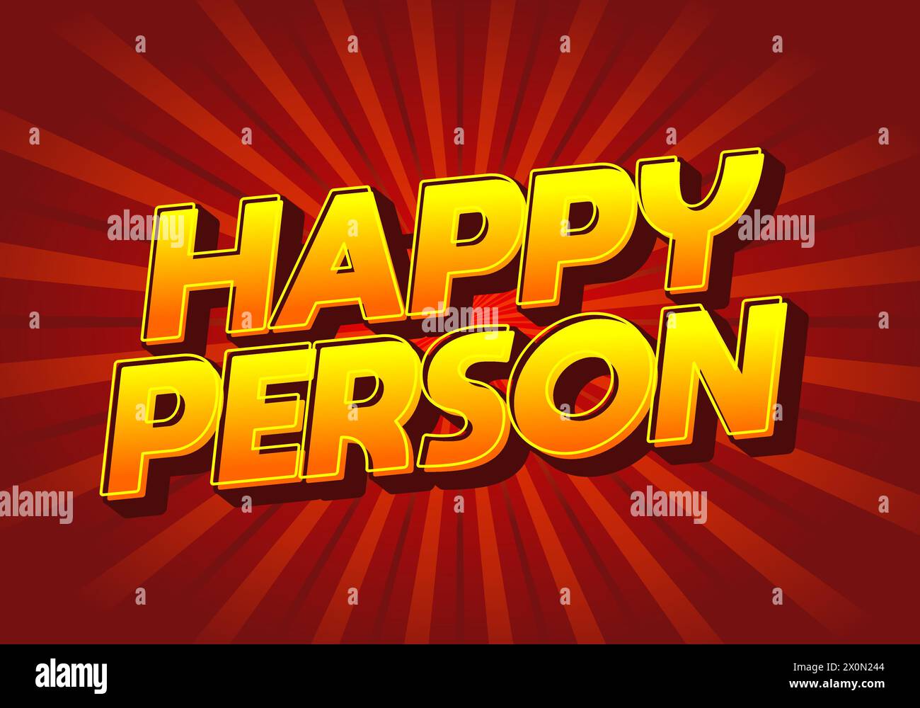 Happy person. Text effect design in 3D effect and eye catching color ...