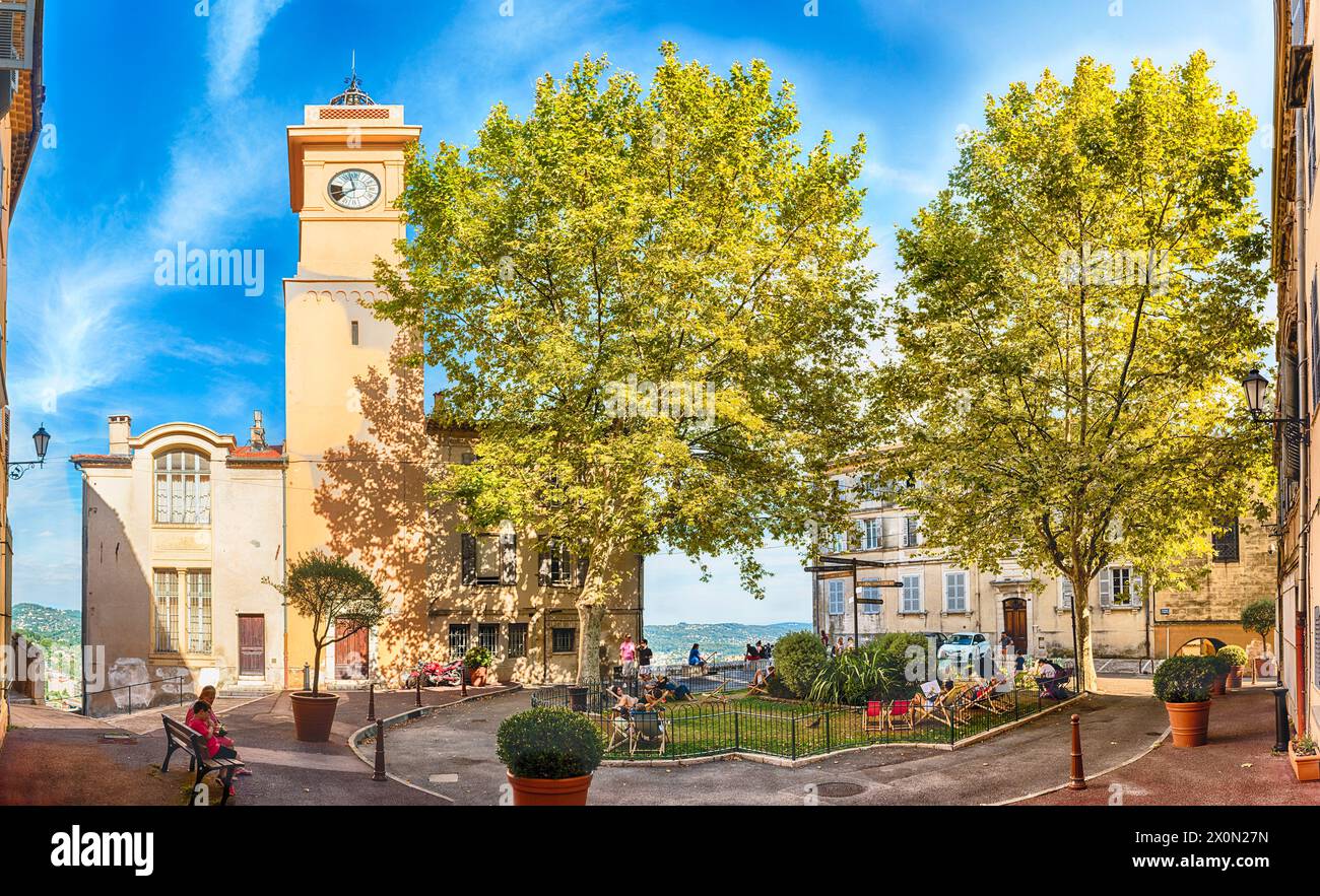 GRASSE, FRANCE - AUGUST 17: View of the Place du 24 Aout in Grasse ...