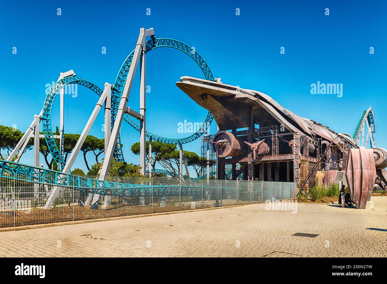 ROME - SEPTEMBER 12: Altair, a scenic rollercoaster attraction inside ...