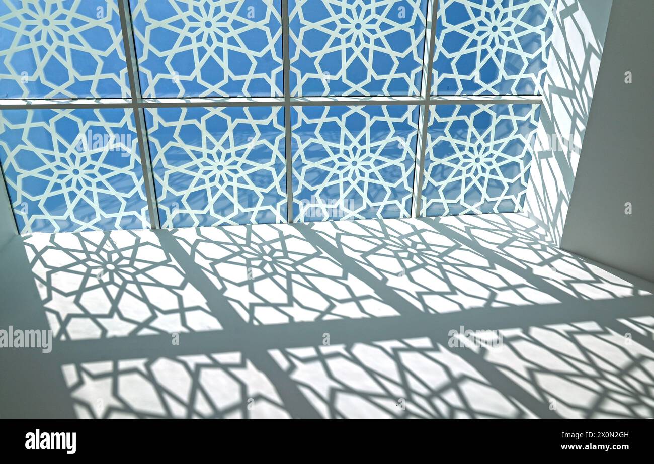 Islamic traditional patterns, window with sunlight, part of Sheikh ...