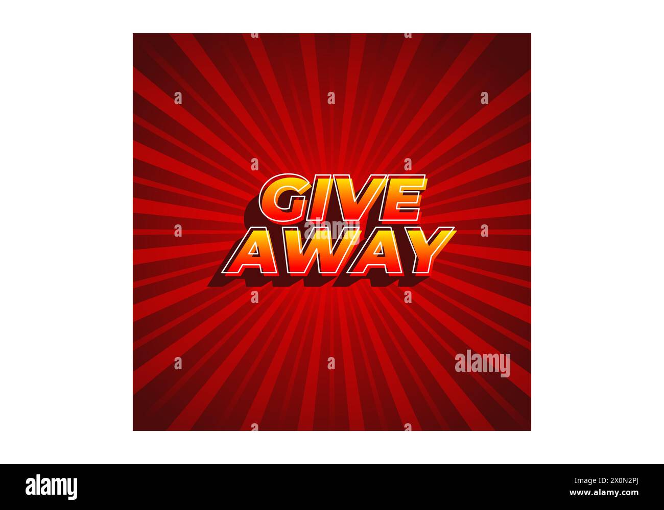 GIVE AWAY. Text effect design in 3D style with eye catching color Stock ...