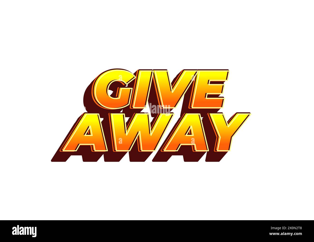 GIVE AWAY. Text effect design in 3D style with eye catching color Stock ...
