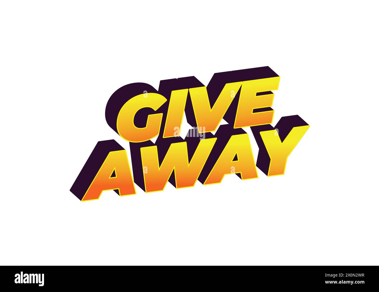 GIVE AWAY. Text effect design in 3D style with eye catching color Stock ...