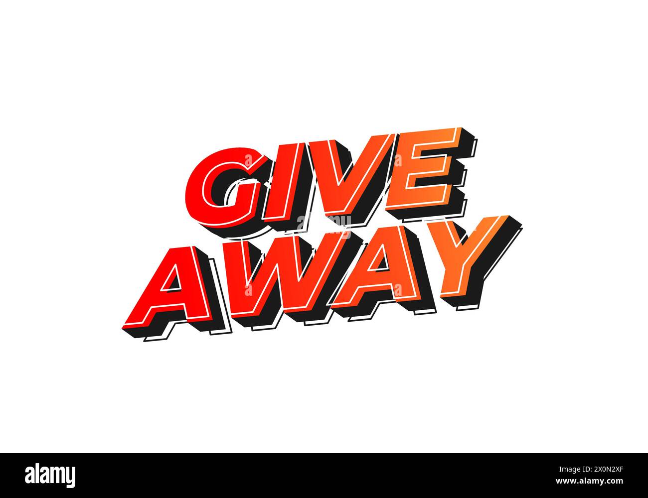 GIVE AWAY. Text effect design in 3D style with eye catching color Stock ...