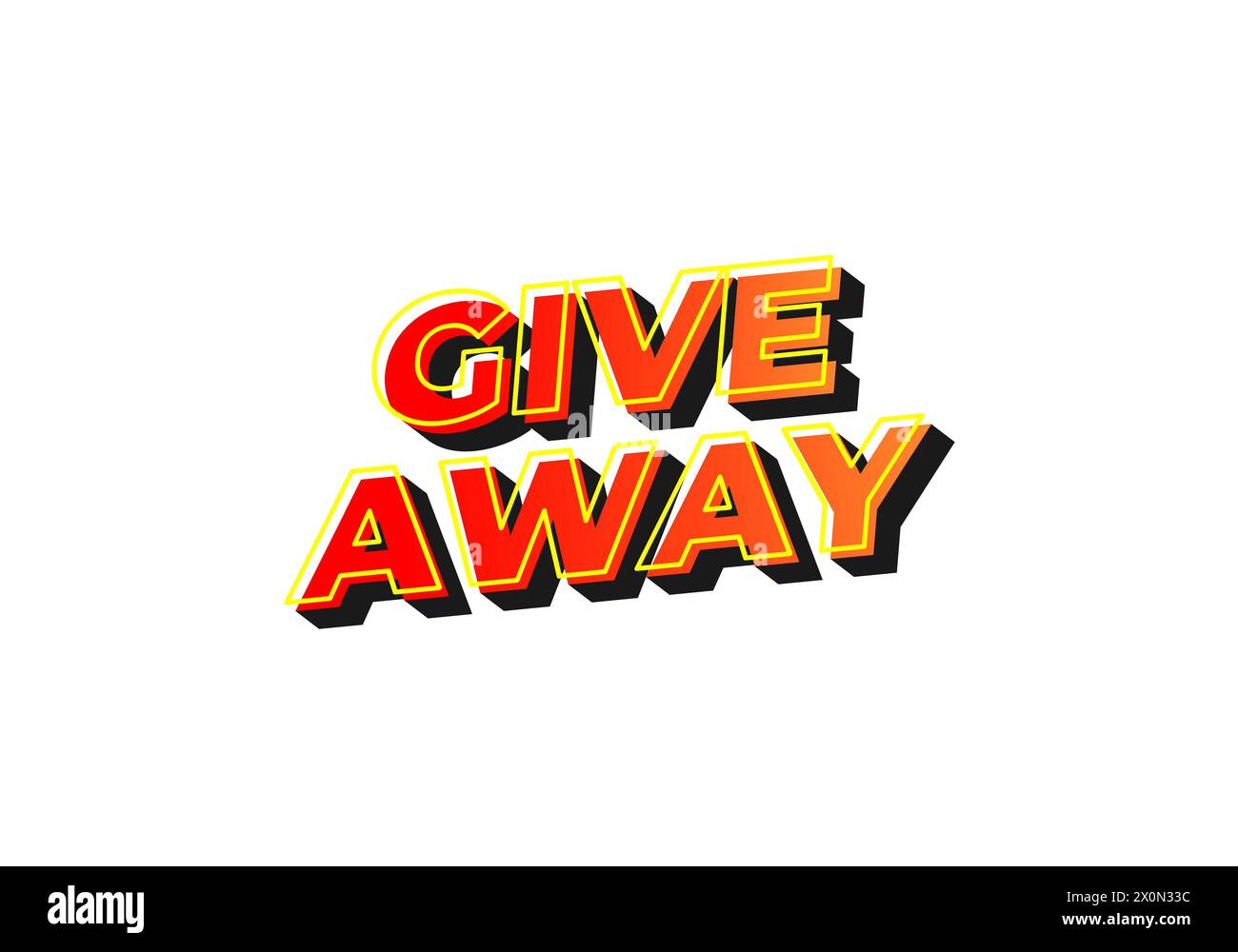 GIVE AWAY. Text effect design in 3D style with eye catching color Stock ...