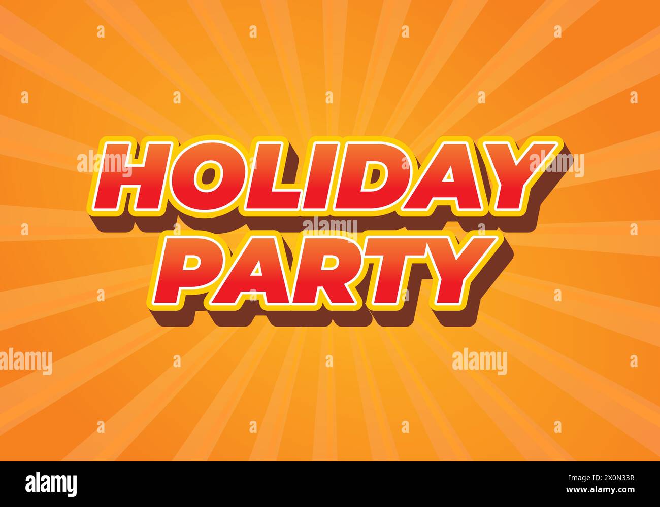 Holiday party. Text effect design in 3D look with eye catching colors ...