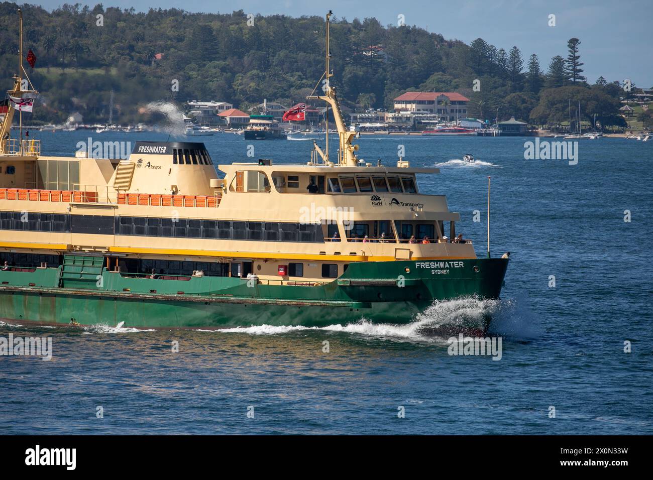 Sydney ferry, the MV Freshwater, operates the famous ferry route ...