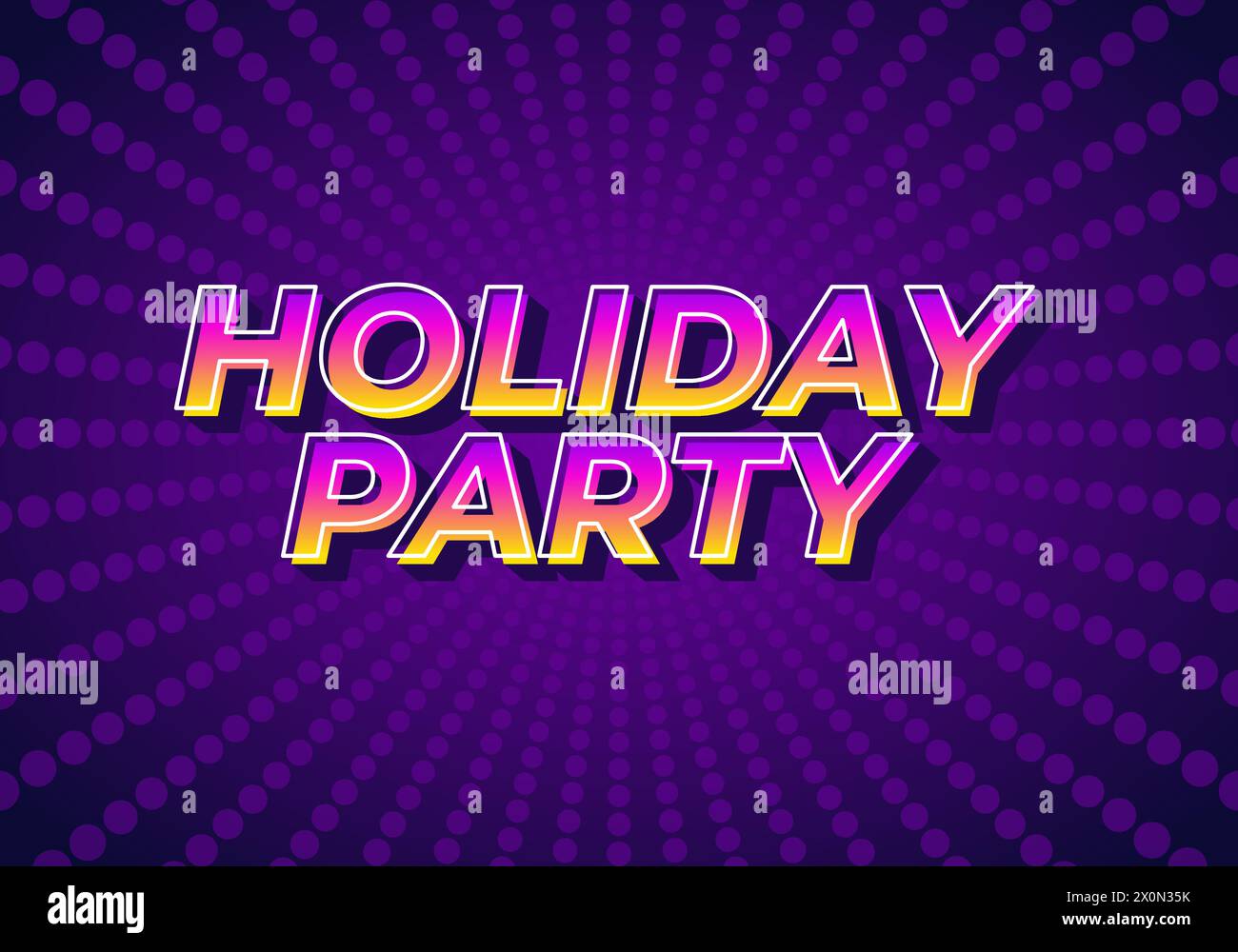 Holiday party. Text effect design in 3D look with eye catching colors ...