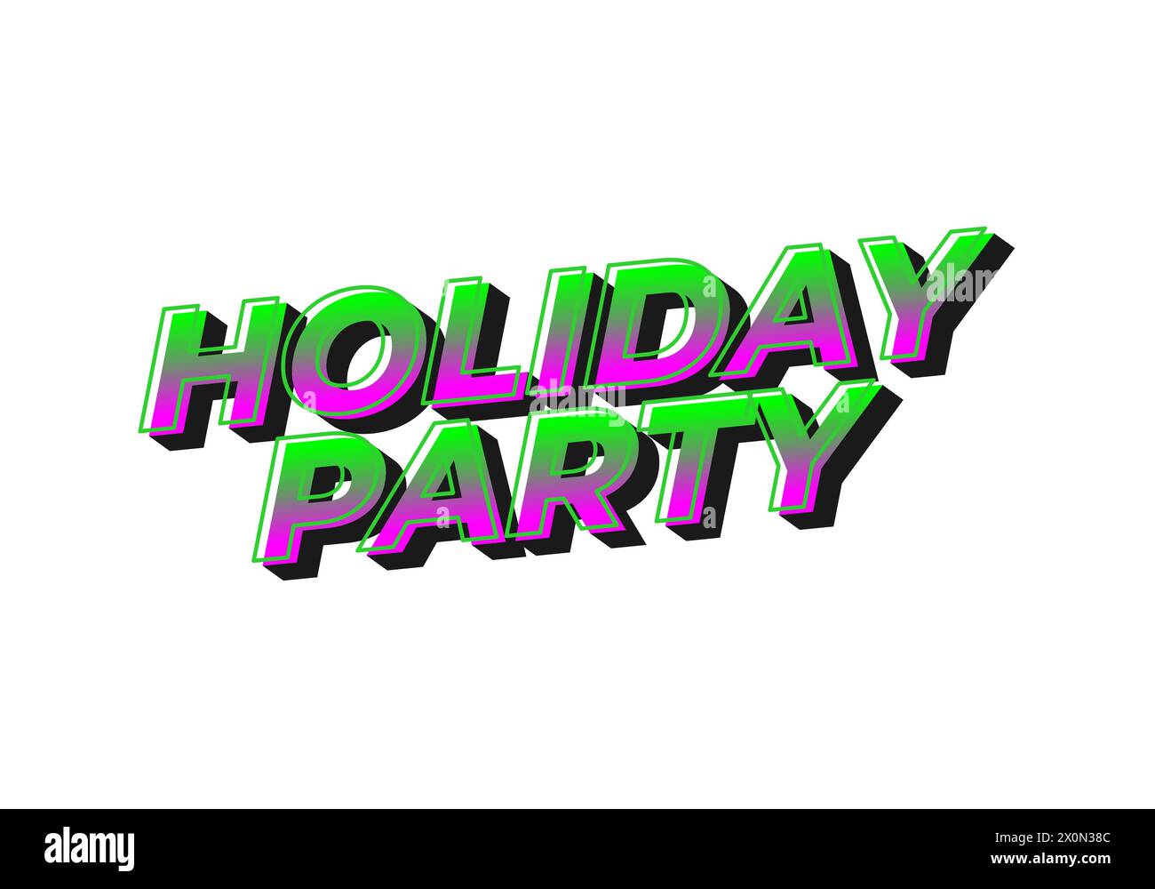 Holiday party. Text effect design in 3D look with eye catching colors ...