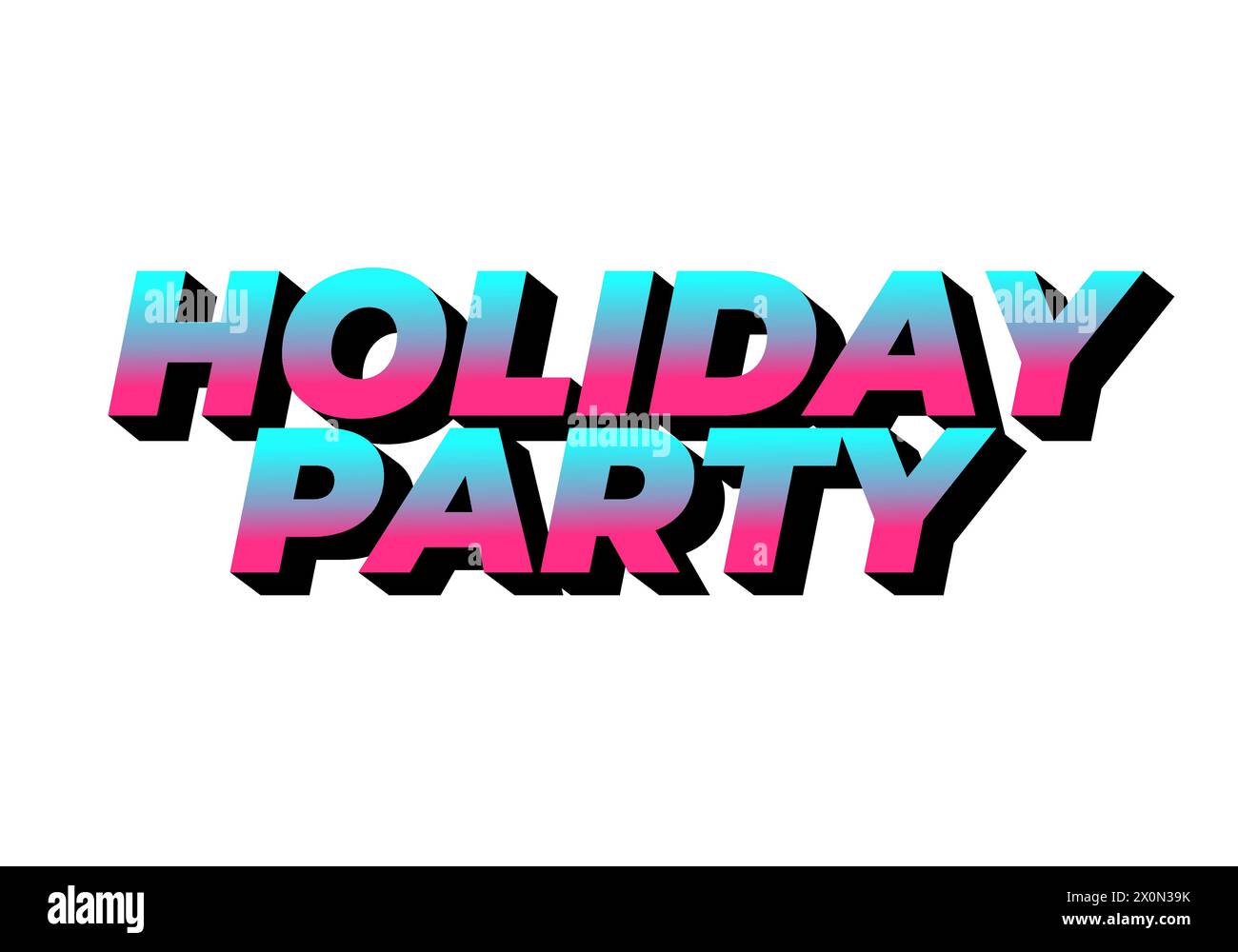 Holiday party. Text effect design in 3D look with eye catching colors ...