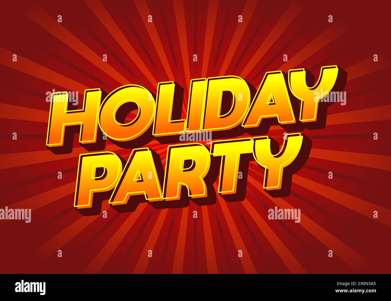 Holiday party. Text effect design in 3D look with eye catching colors ...