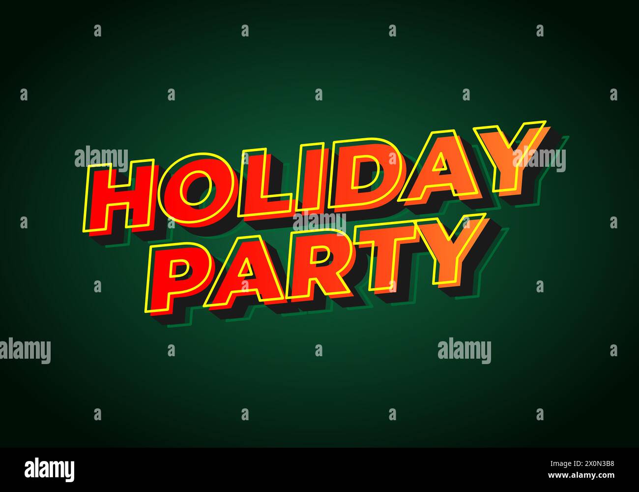 Holiday party. Text effect design in 3D look with eye catching colors ...