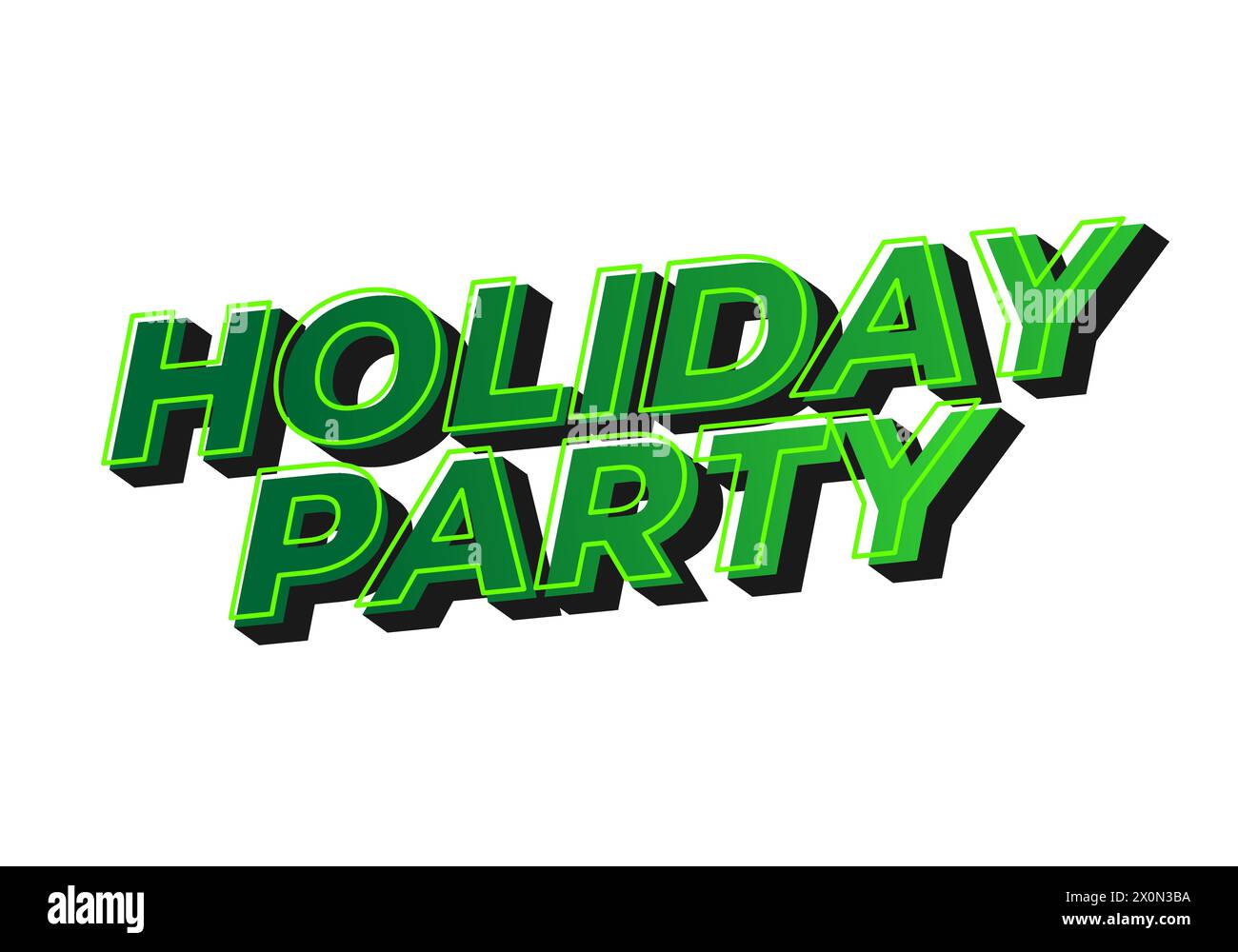 Holiday party. Text effect design in 3D look with eye catching colors ...