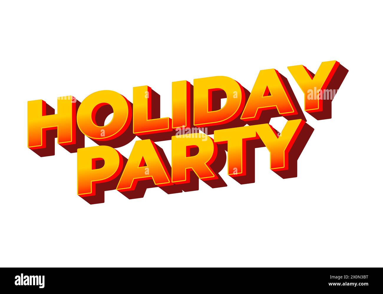 Holiday party. Text effect design in 3D look with eye catching colors ...