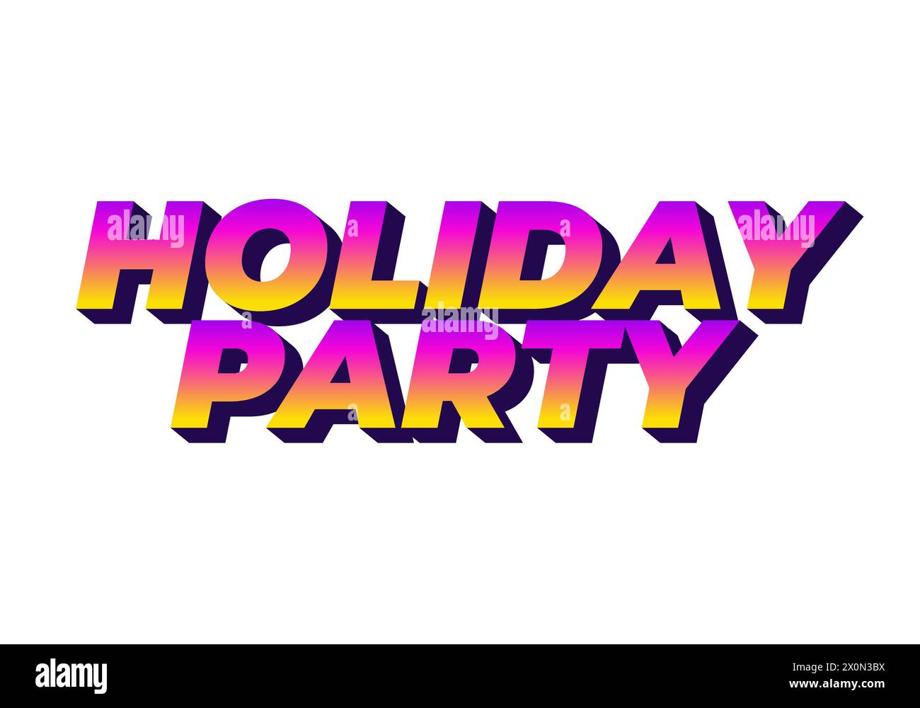 Holiday party. Text effect design in 3D look with eye catching colors ...