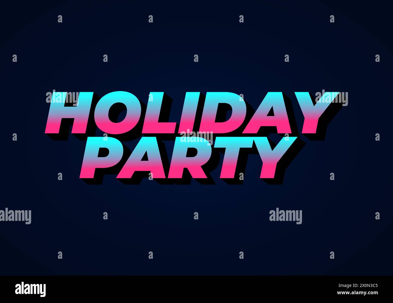 Holiday party. Text effect design in 3D look with eye catching colors ...