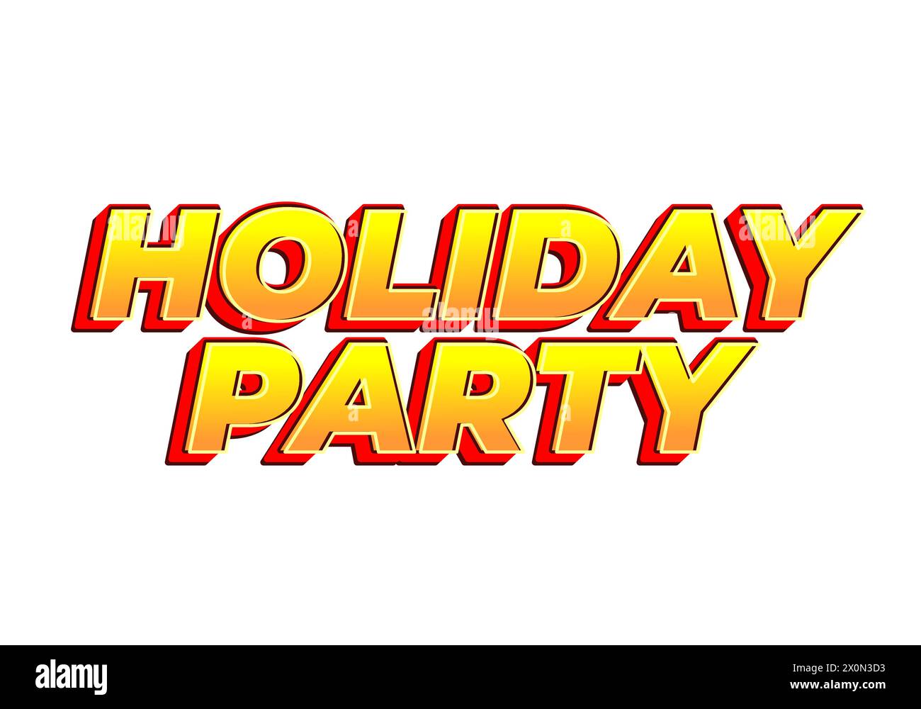 Holiday party. Text effect design in 3D look with eye catching colors ...