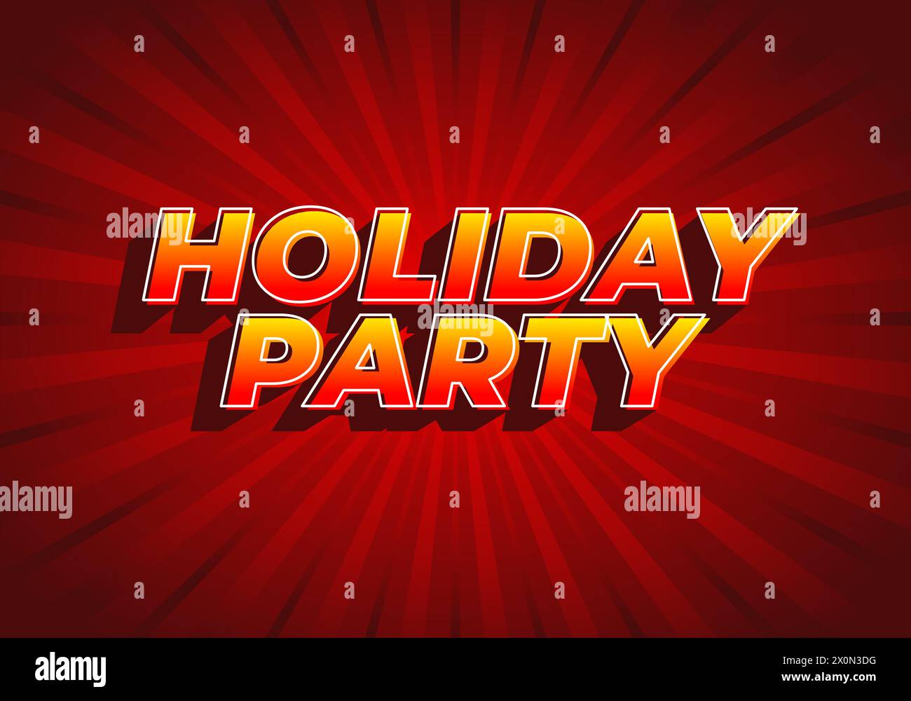 Holiday party. Text effect design in 3D look with eye catching colors ...