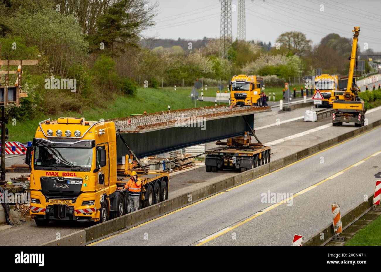 Owschlag, Germany. 13th Apr, 2024. At a construction site on the A7 ...