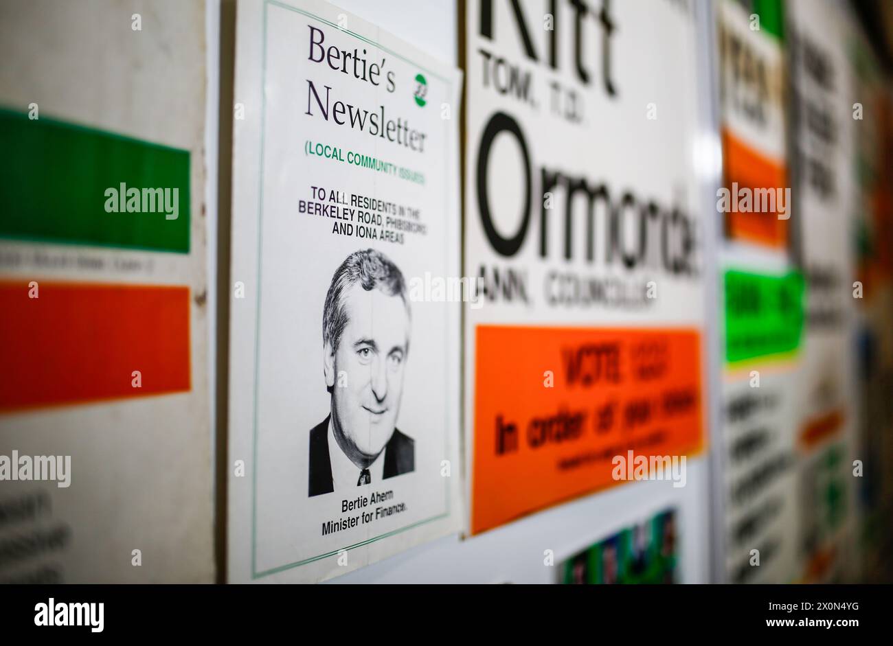 Old election campaign posters on display at the Fianna Fail Ard Fheis ...