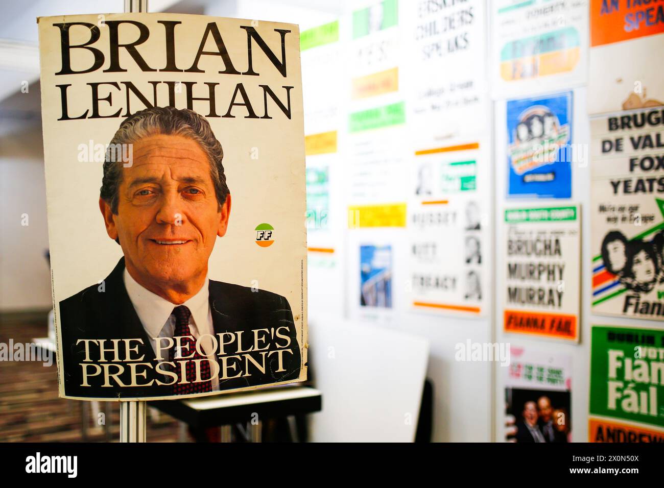 Old election campaign posters on display at the Fianna Fail Ard Fheis ...