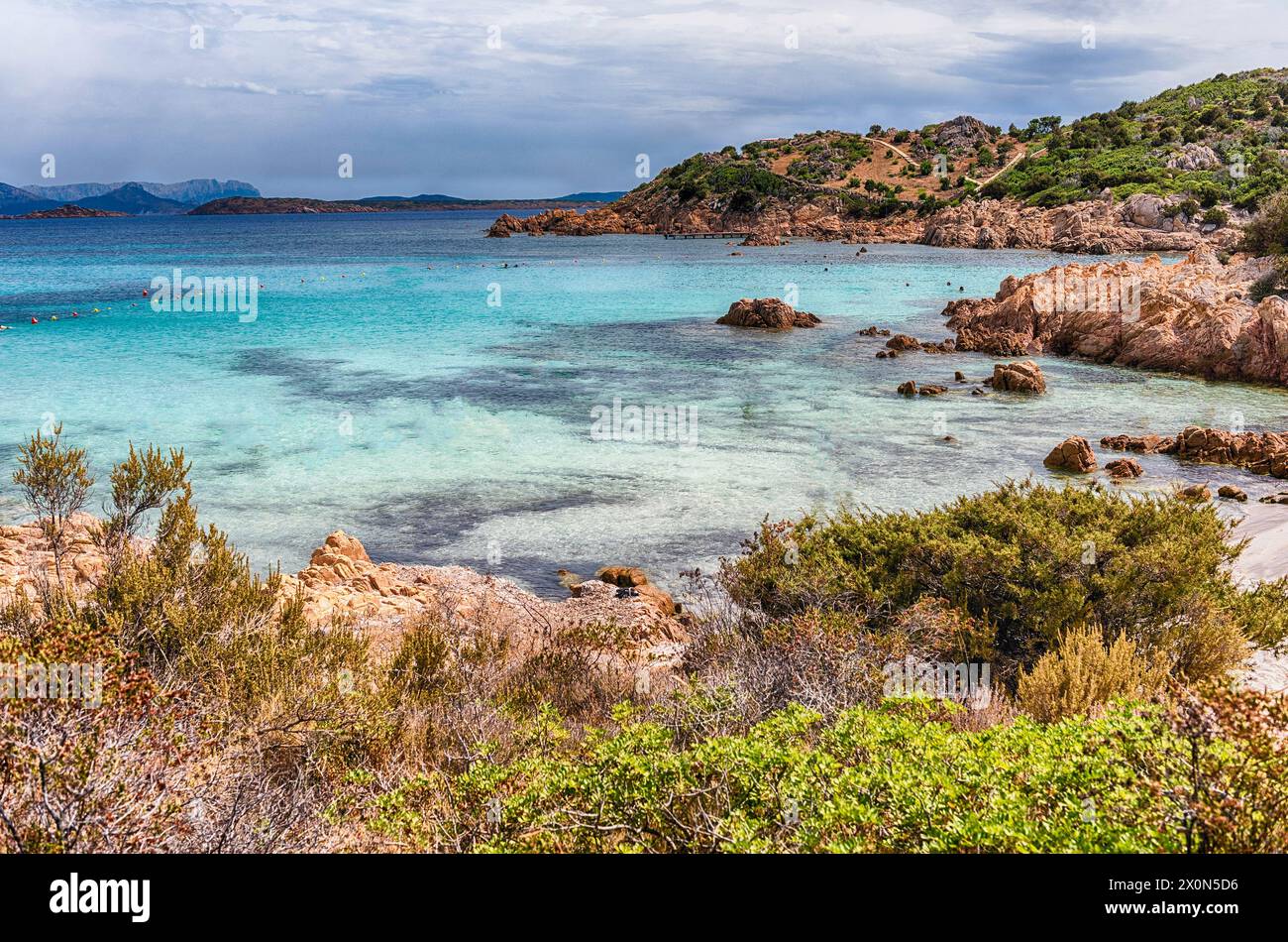 View of the iconic Spiaggia del Principe, one of the most beautiful ...