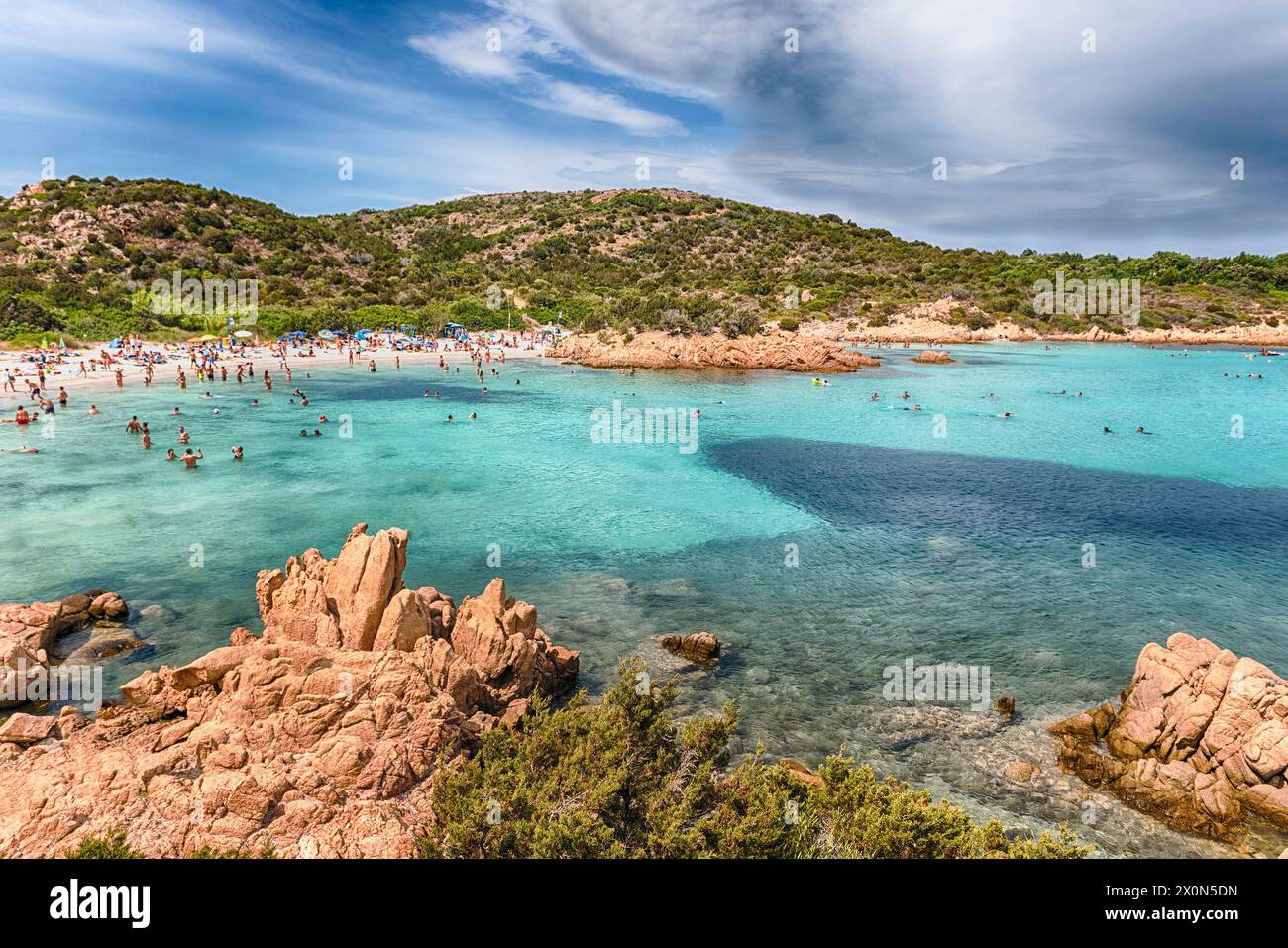 View of the iconic Spiaggia del Principe, one of the most beautiful ...