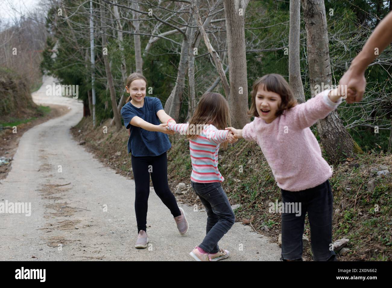 Happy children. Cute little girl outdoor Stock Photo - Alamy