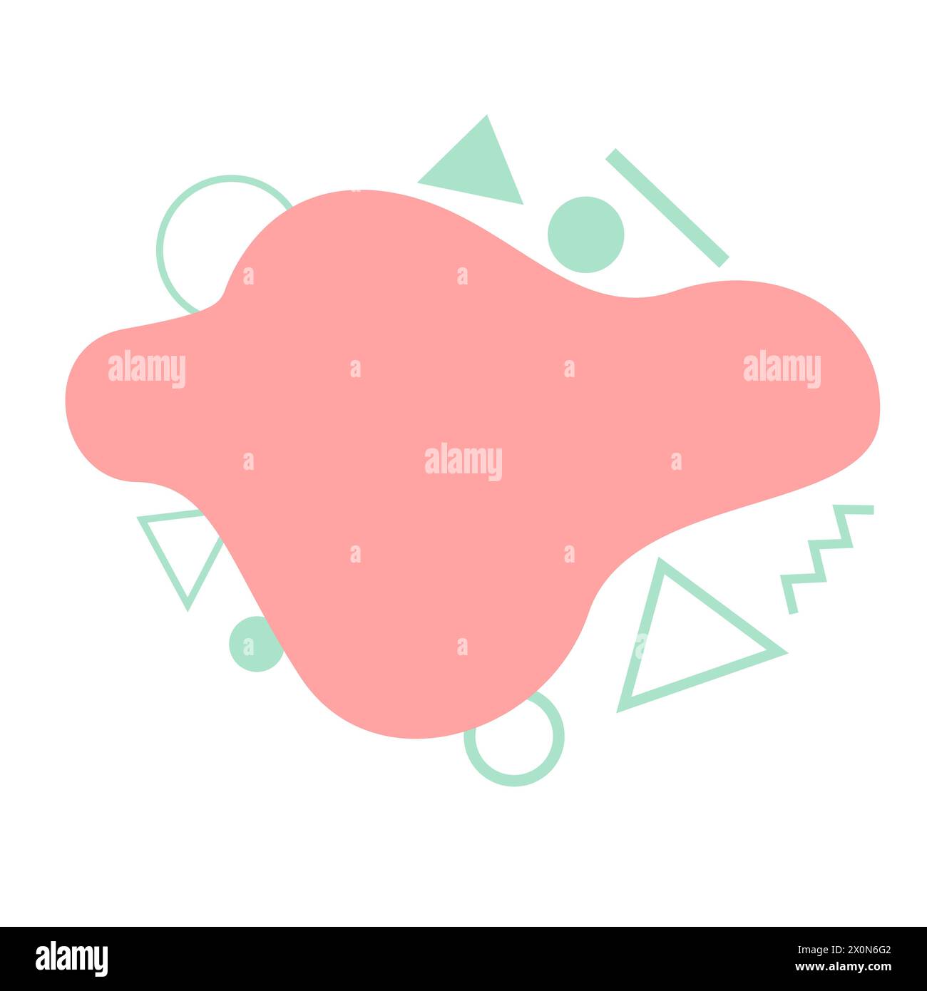 Pink fluid blob shapes banner flat design with empty space for text ...