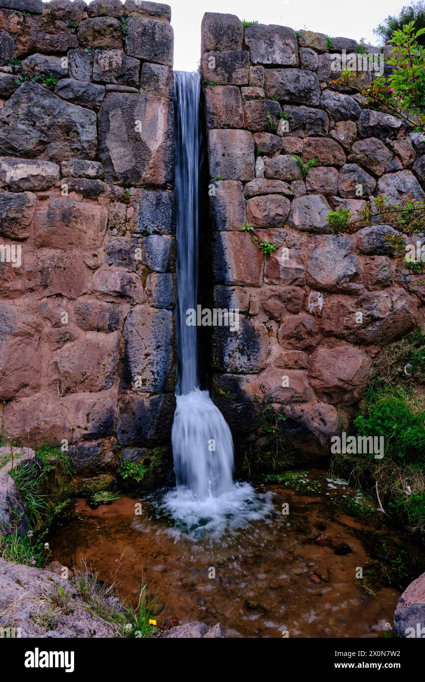 Peru, province of Cuzco, Tipon, Inca archaeological site dedicated to ...