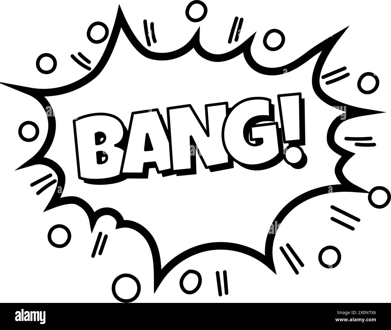 Pow comic bubble. Sound dialogue speech bubbles with word - Bang. Pop art expression in black ...