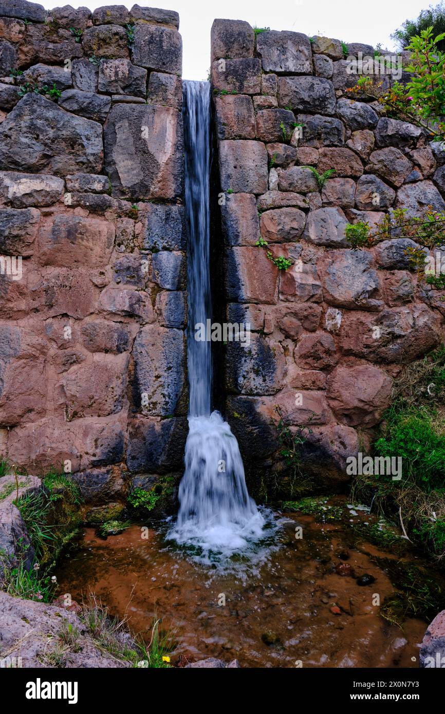 Peru, province of Cuzco, Tipon, Inca archaeological site dedicated to ...