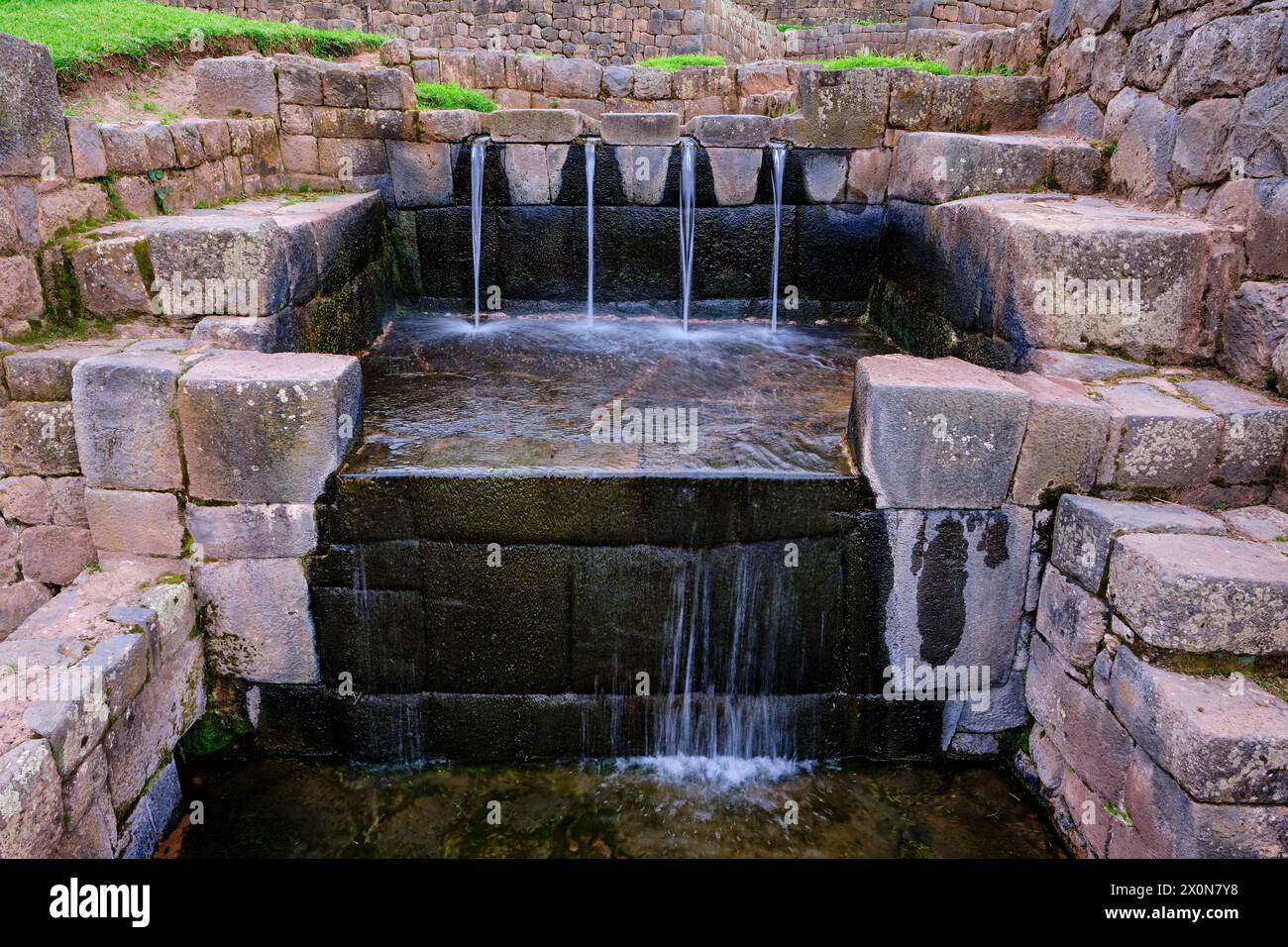 Peru, province of Cuzco, Tipon, Inca archaeological site dedicated to ...