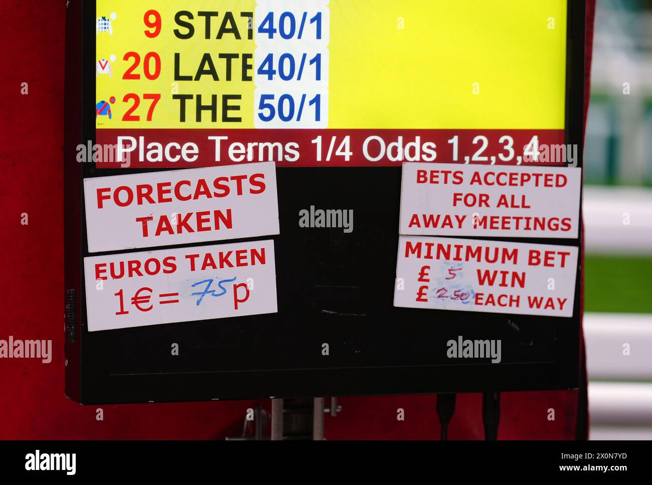 A bookmaker stall on day three of the 2024 Randox Grand National ...