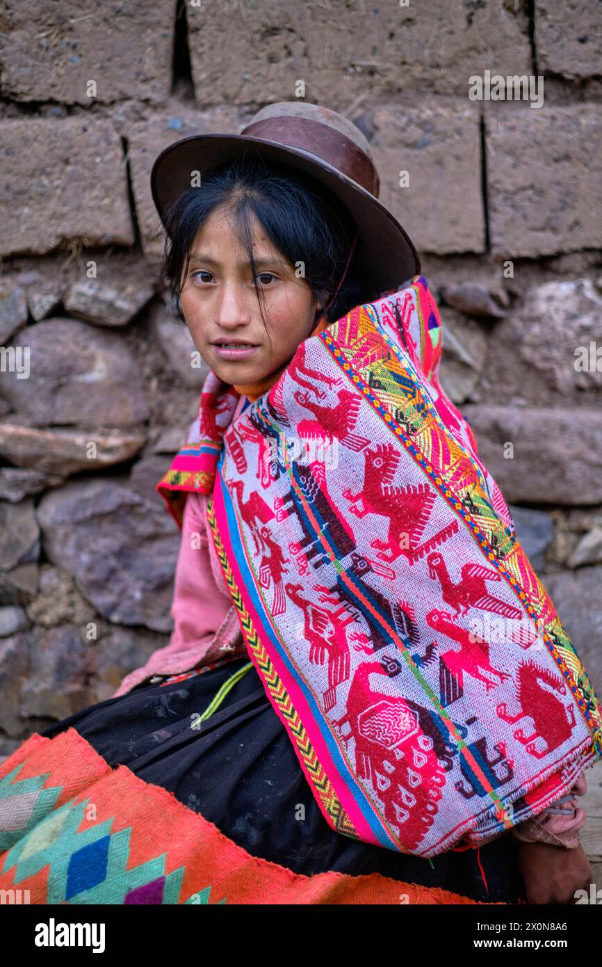 Peru, province of Cuzco, Sacred Valley of the Incas, community of the ...
