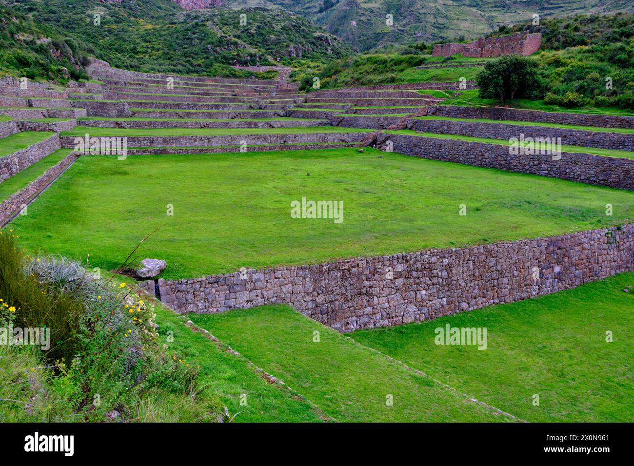 Peru, province of Cuzco, Tipon, Inca archaeological site dedicated to ...