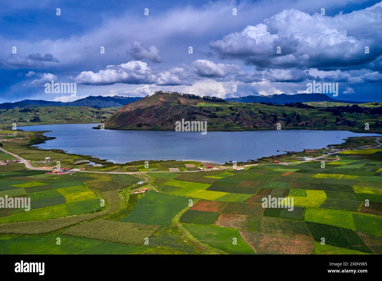 Peru, province of Cuzco, Anta village, Huaypo lake Stock Photo - Alamy