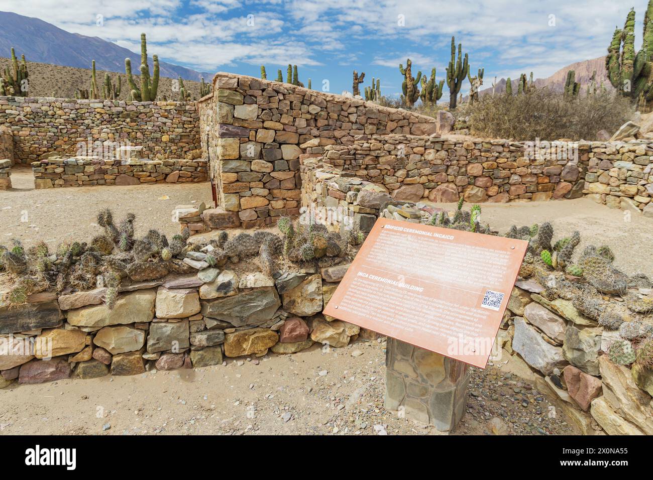 Inca ceremonial building at the Pucara de Tilcara ruins in Jujuy ...