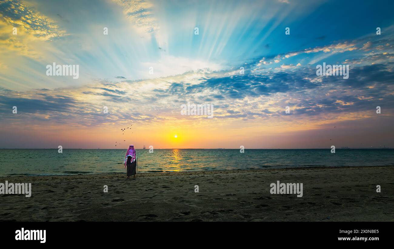 Saudi arabian man on beach hi-res stock photography and images - Alamy