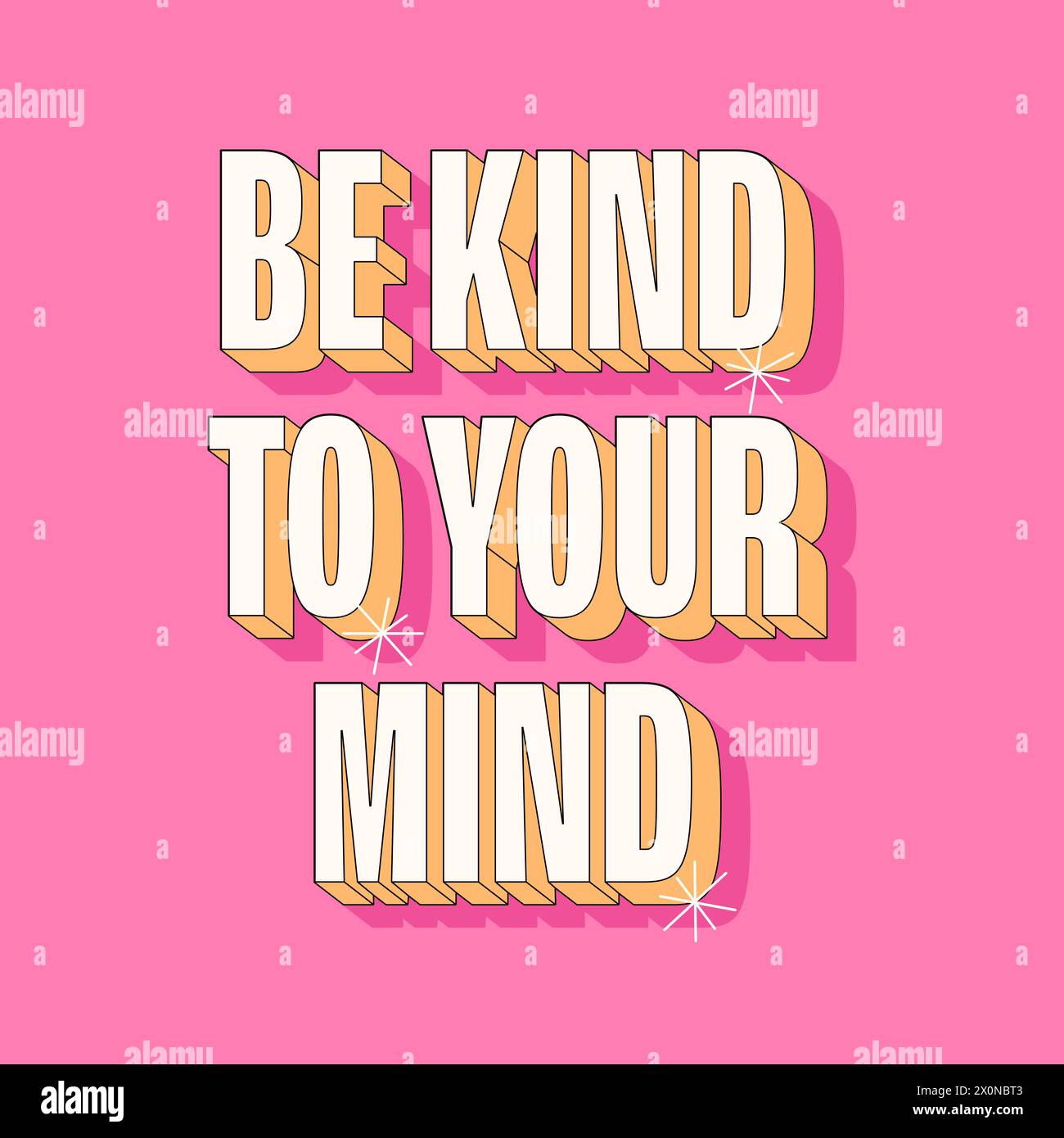 Be kind to your mind motivational phrase. Modern aesthetic y2k design ...