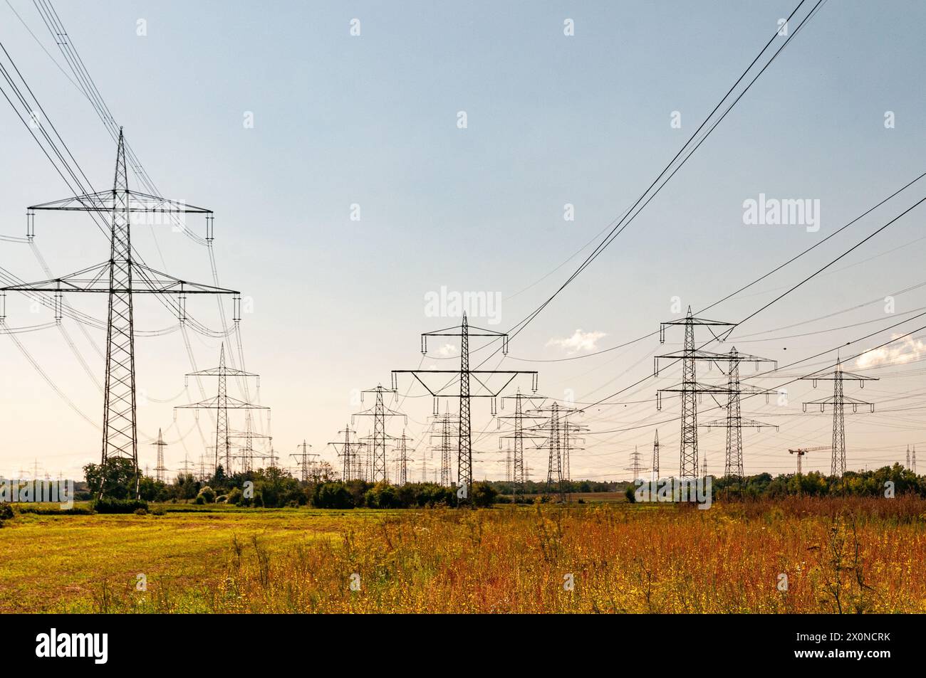 Transmission line on field hi-res stock photography and images - Alamy