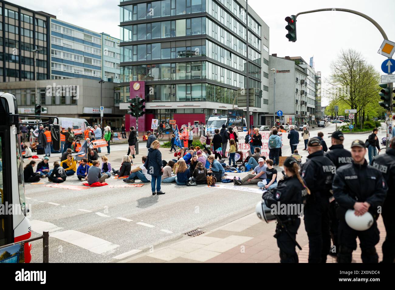 Hamburg, Germany. 13th Apr, 2024. Members of the "Last Generation ...