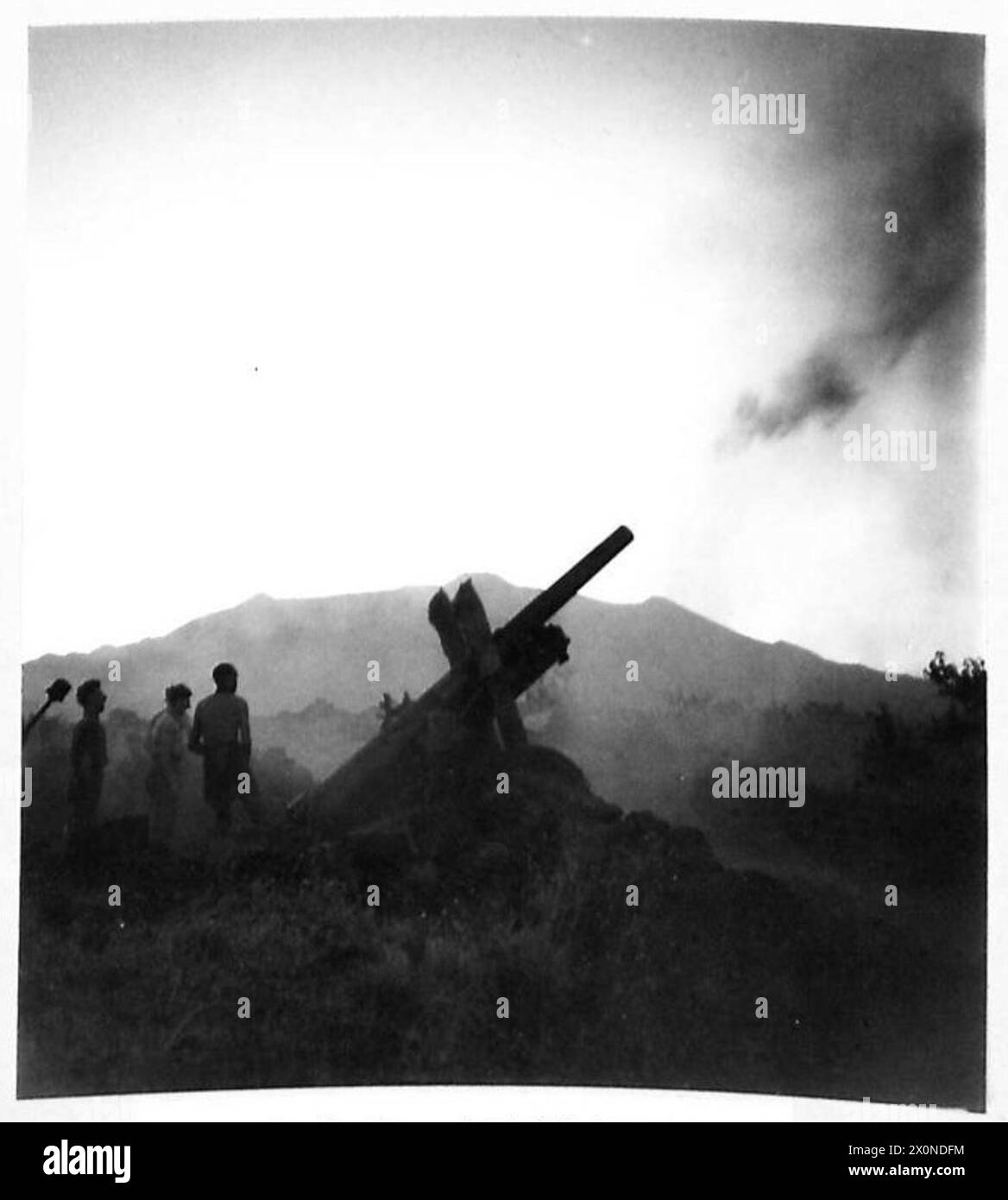 The 66th Medium Regiment R.A., known as the Edinburgh Terriers, engage ...