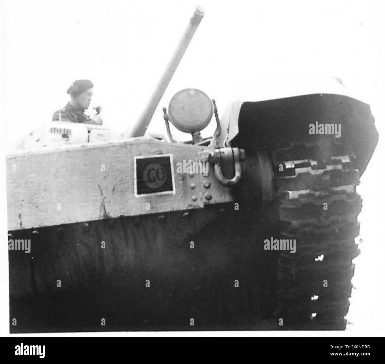 Angle view of a Mk. III Valentine tank belonging to the 8th Armoured ...