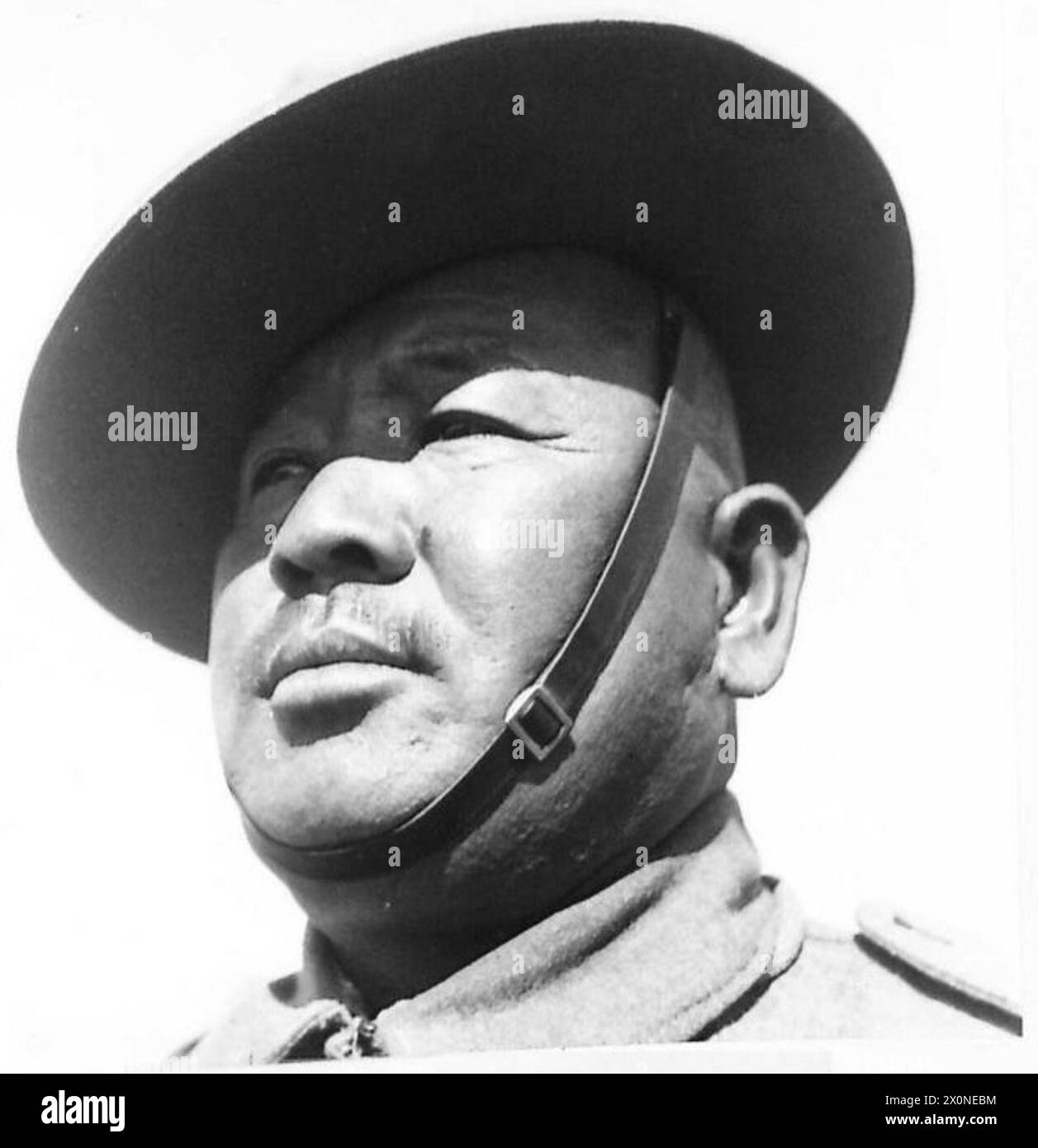 General Montgomery visits Ghurkas on the Tunisian Front. The Subadar ...