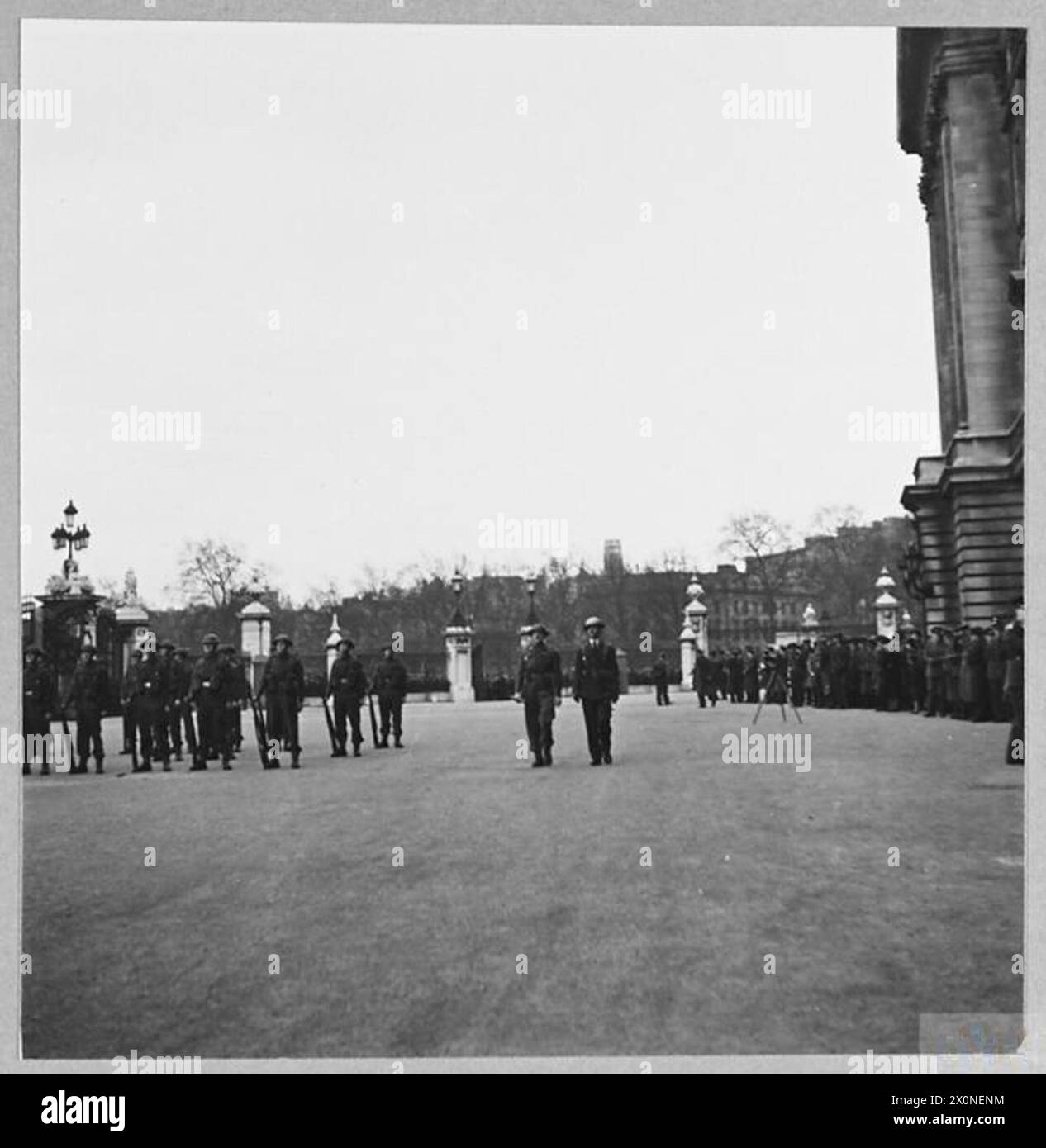 Photographic negative showing RAF Regiment officers taking over the ...