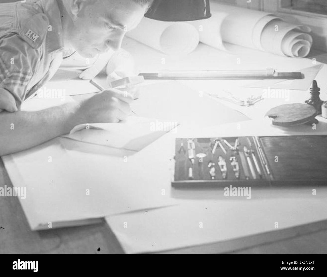 Corporal J.E. Winterbourn, RM, a litho-draughtsman from Edgeware ...