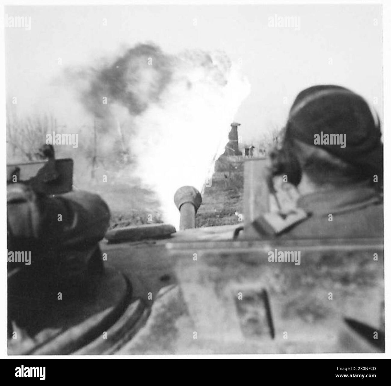 DEMONSTRATION OF FLAME-THROWING TANKS - A Crocodile in action pouring ...