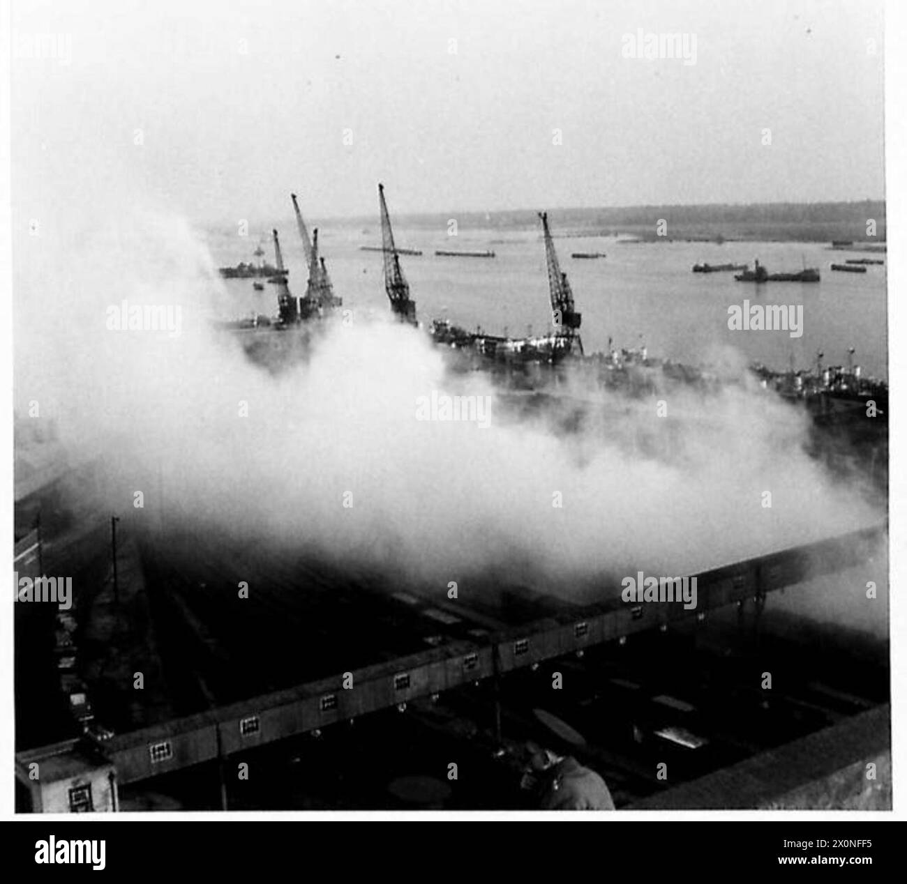 SMOKE SCREEN TEST - Views of the smoke screen test, containers and ...